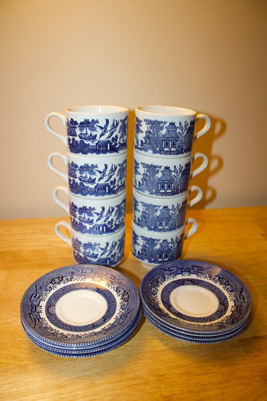 Churchill Blue Willow Tea Set - Etsy