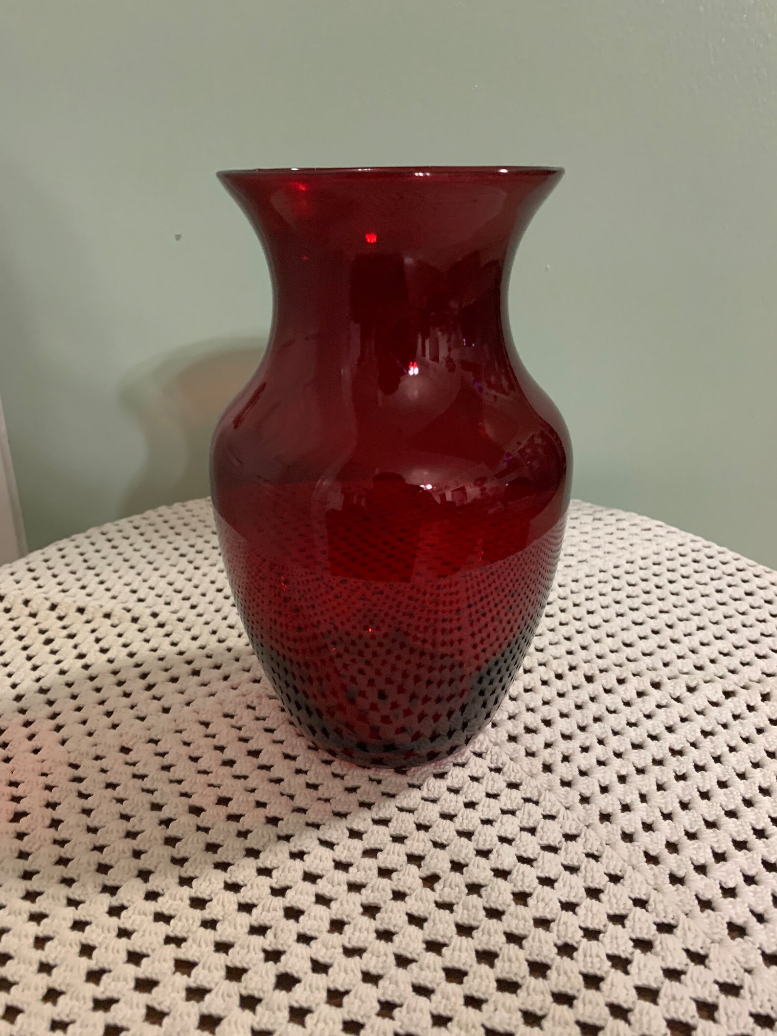 Vintage Anchor Hocking Ruby Red Vase - Etsy