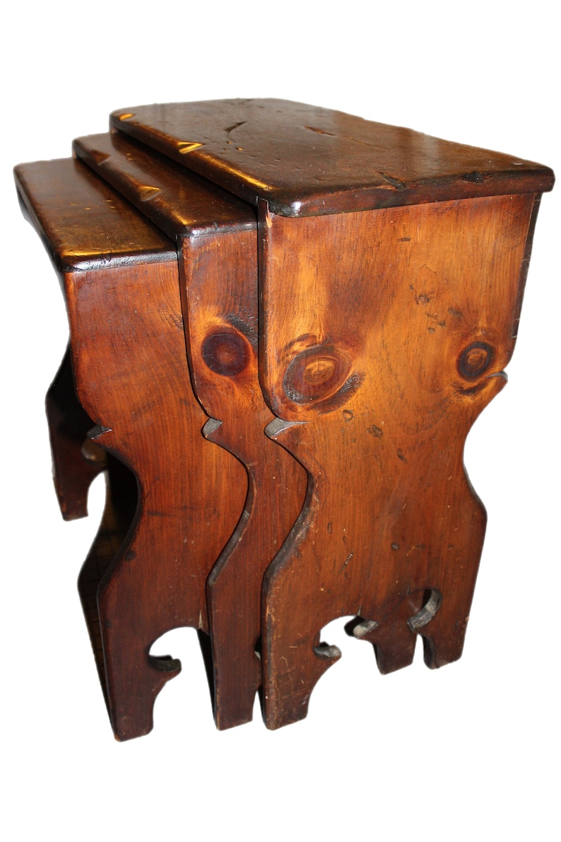 Antique Primitive Rustic Farmhouse Nesting Tables Rare Find - Etsy