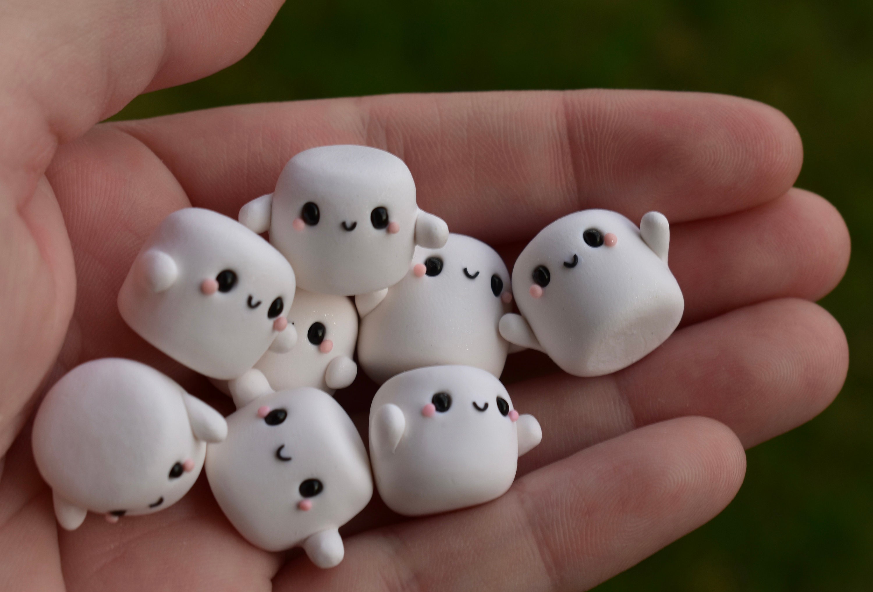 Mini Marshmallow Figurine Handmade Polymer Clay Marshmallow Miniature ...