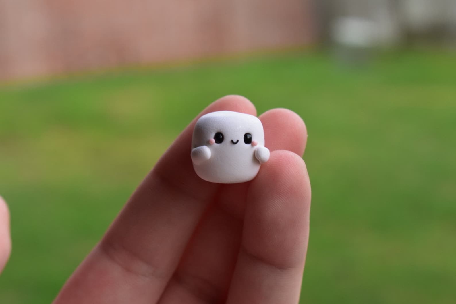 Mini Marshmallow Figurine Handmade Polymer Clay Marshmallow Miniature ...