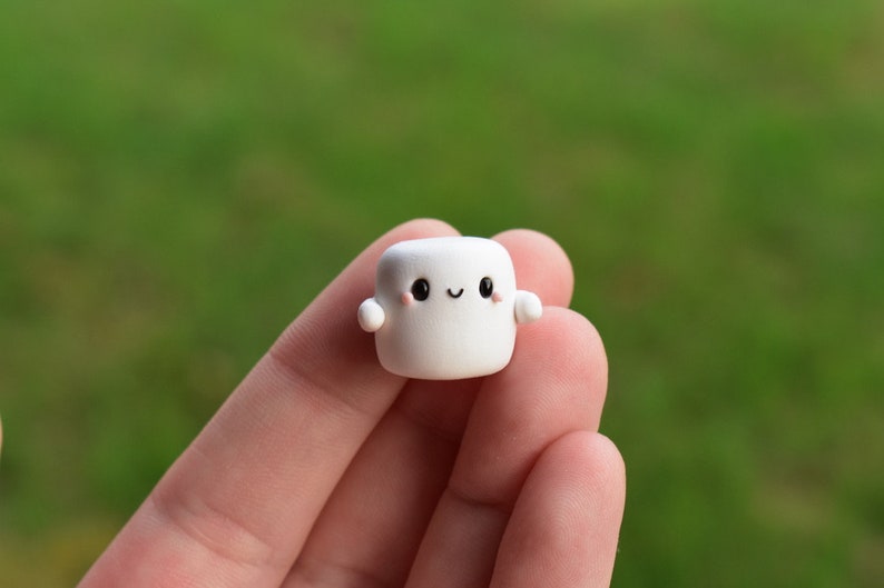Mini Marshmallow Figurine Handmade Polymer Clay Marshmallow Miniature ...