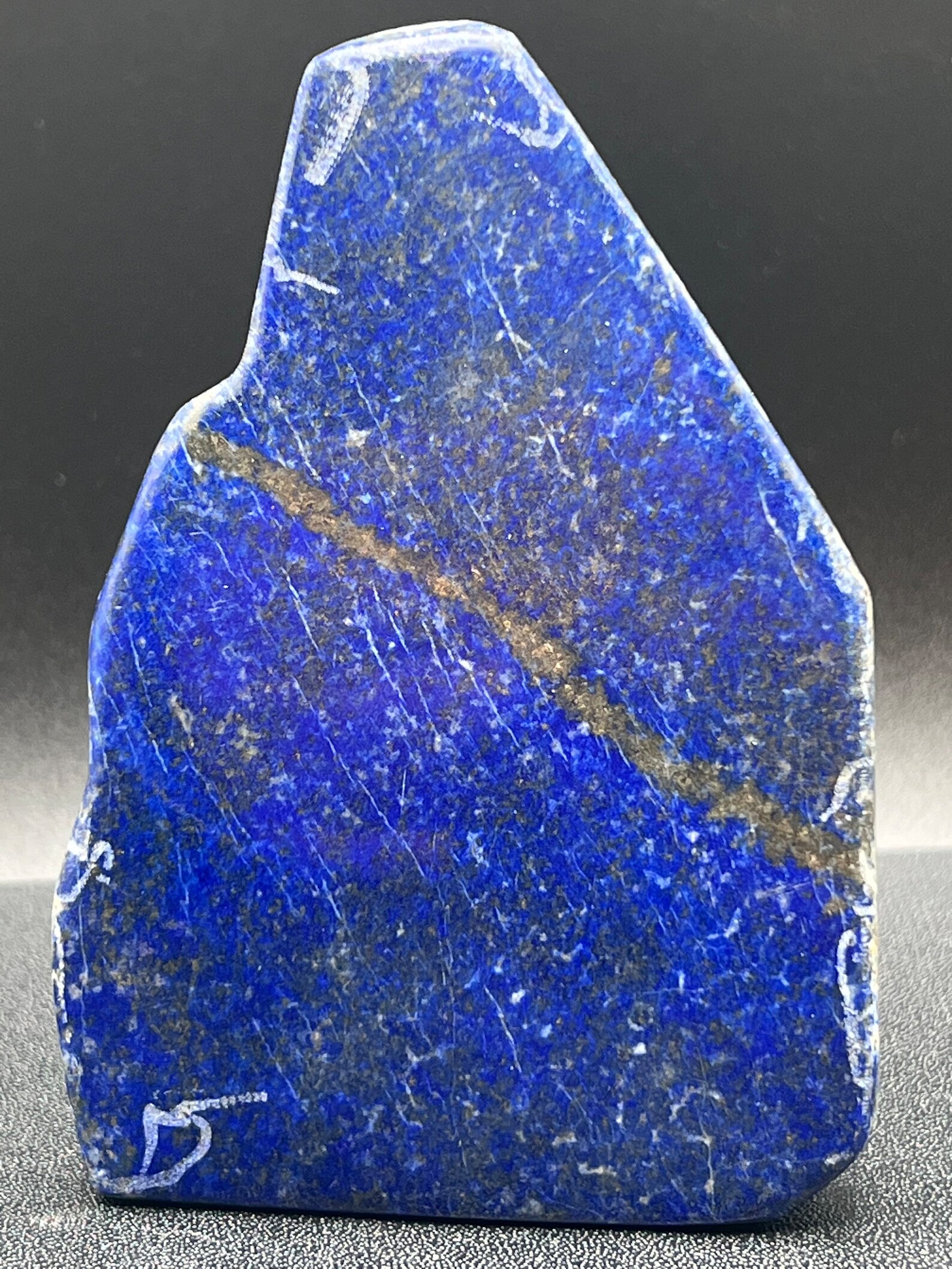 Vintage Engraved Lapiz Lazuli Stone, Intaglio King Statue With Two ...