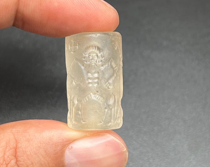 Rare Medieval Intaglio Cylinder Seal Crystal Stamp Bead - Etsy