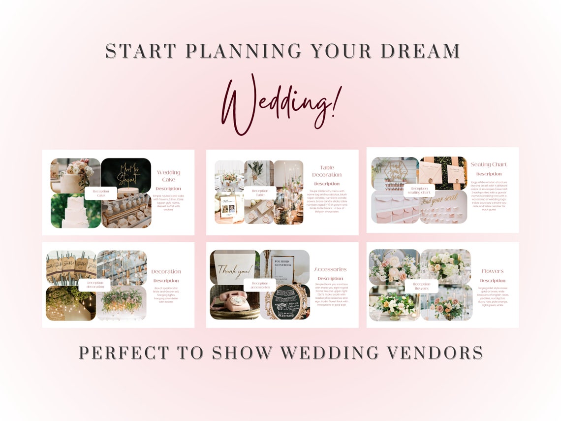 Wedding Planner Book Wedding Day Timeline Bride Planner Mood Board ...