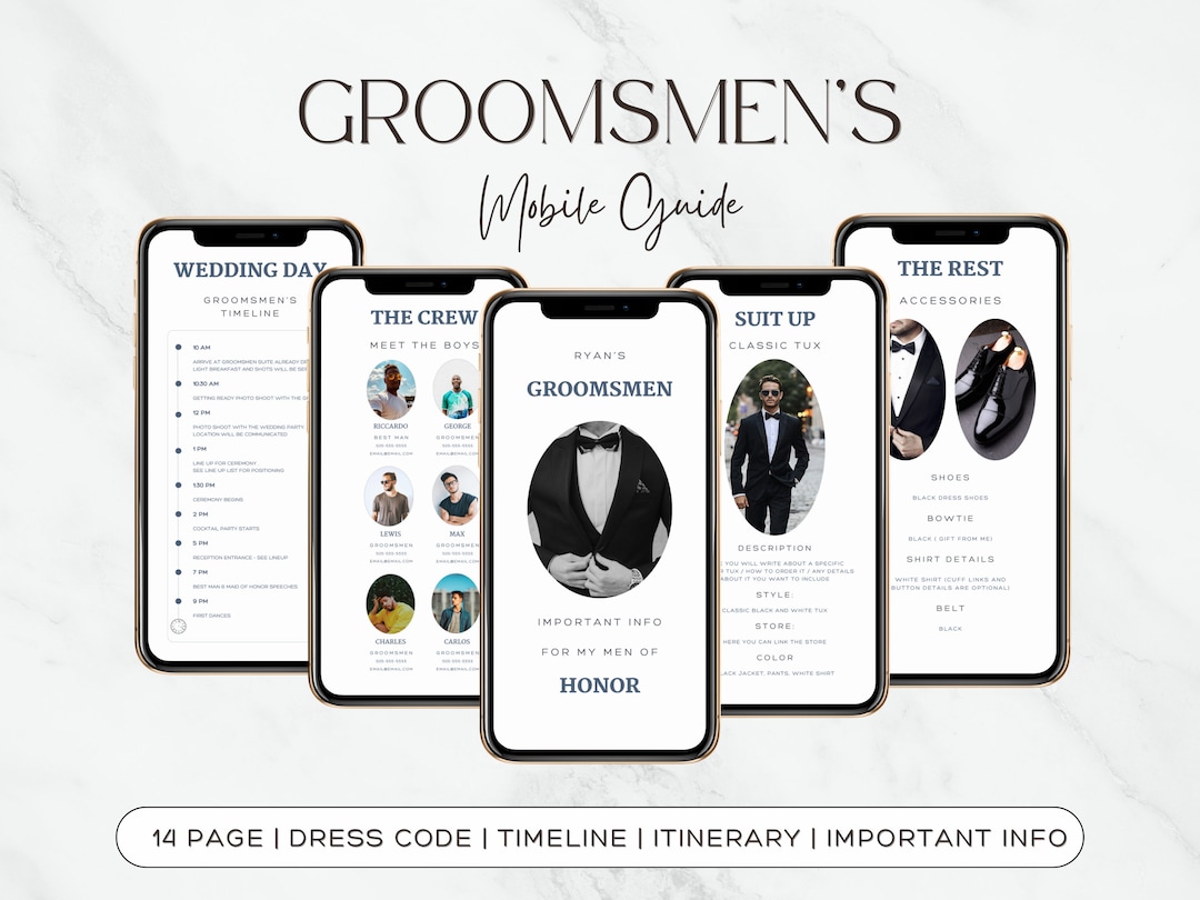 Groomsmen Info| Groomsmen Template | Wedding Day Timeline | Wedding ...