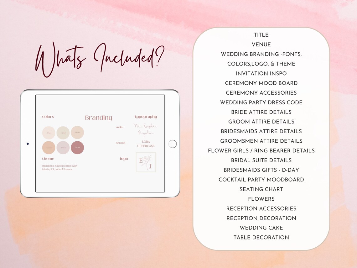 Wedding Planner Book Wedding Day Timeline Bride Planner Mood Board ...