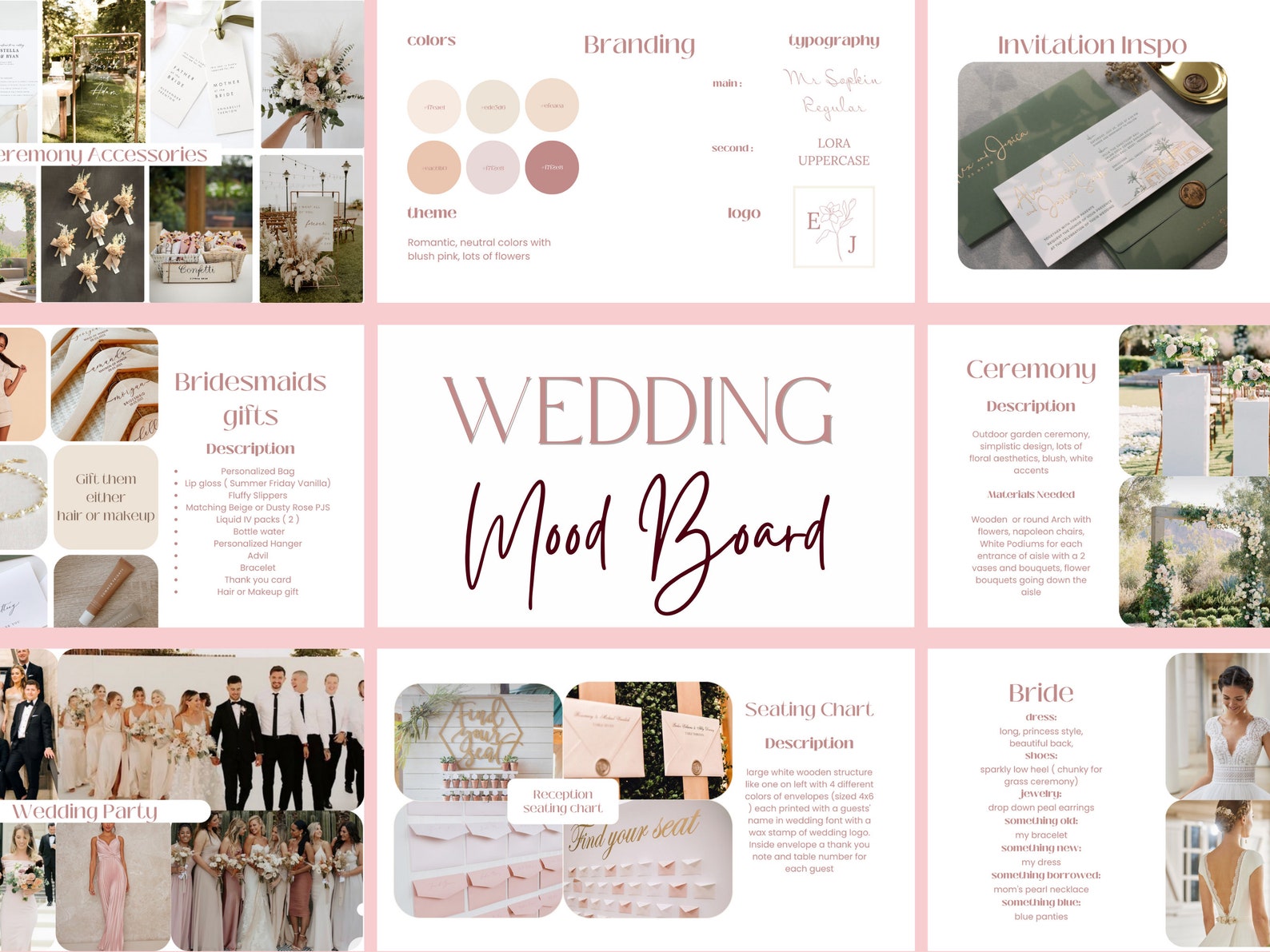 Wedding Planner Book | Wedding Day Timeline | Bride Planner | Mood ...