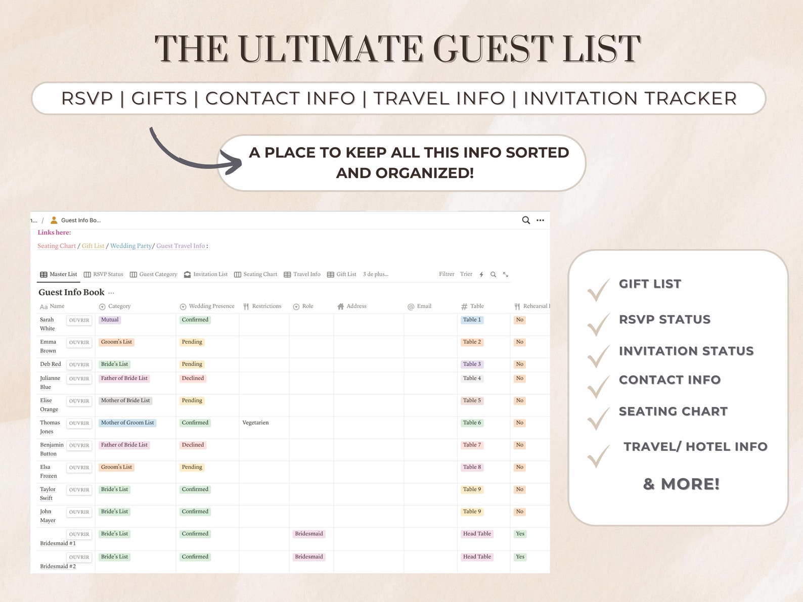 Notion Template Budget Spreadsheet Wedding Planner Book Notion ...