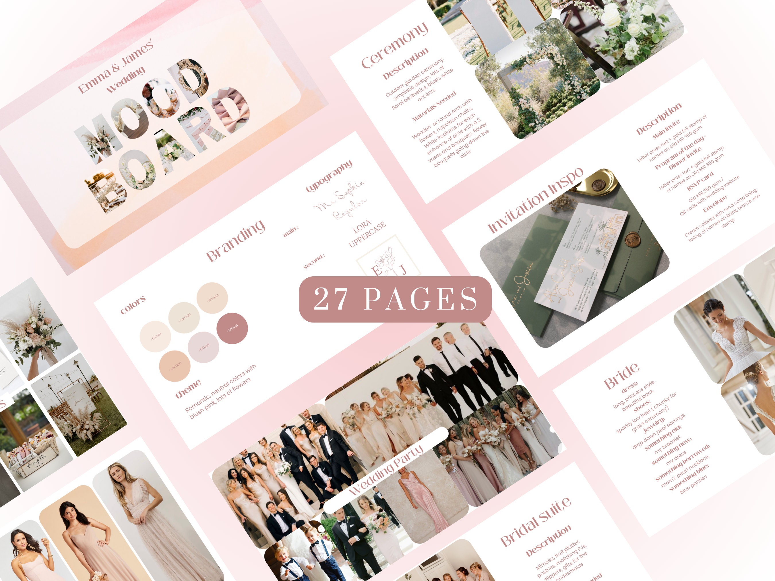 Wedding Planner Book | Wedding Day Timeline | Bride Planner | Mood ...
