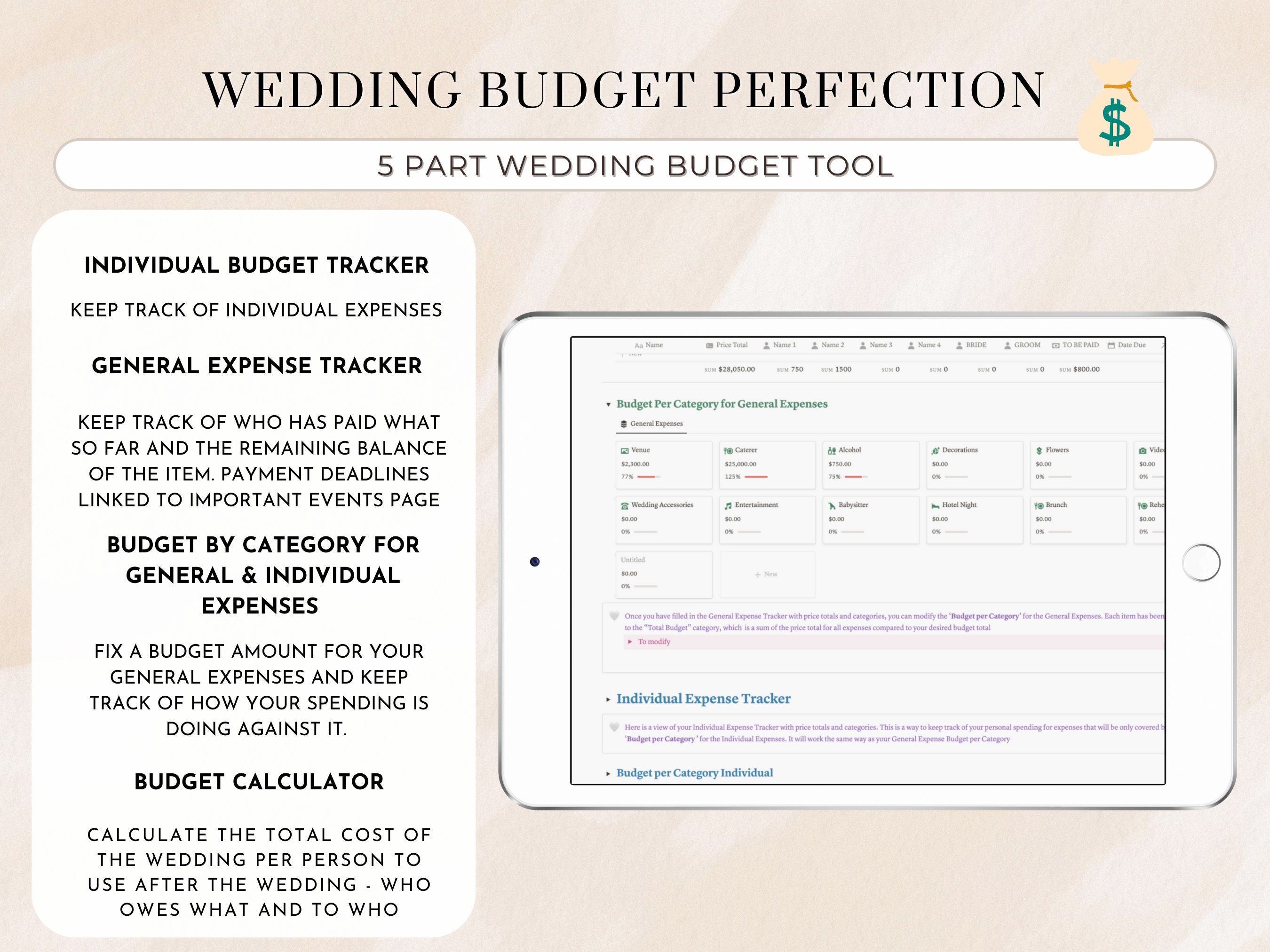 Notion Template Budget Spreadsheet Wedding Planner Book Notion ...