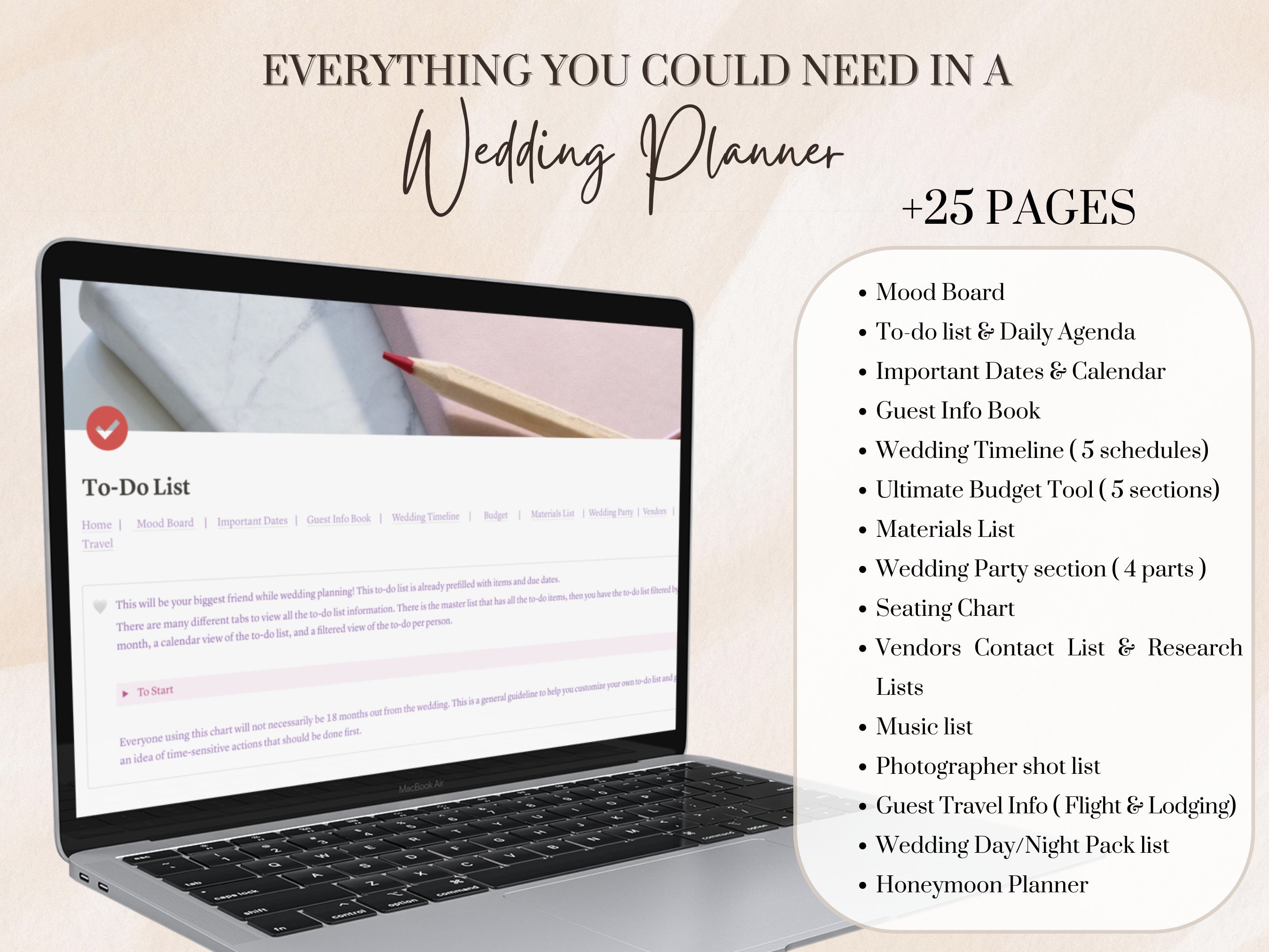 Notion Template Budget Spreadsheet Wedding Planner Book Notion ...