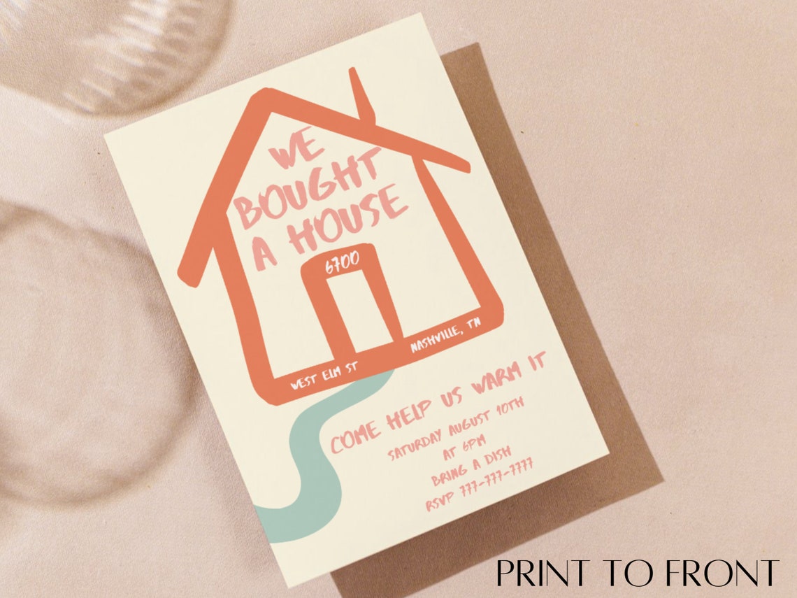 Housewarming Party Invitation, New Home, We Bought a House, Modern ...