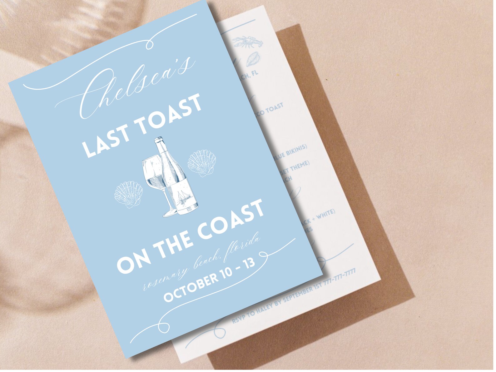 Invitation & Itinerary Template for Last Toast on the Coast ...