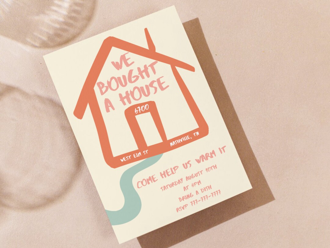 Housewarming Party Invitation, New Home, We Bought a House, Modern ...