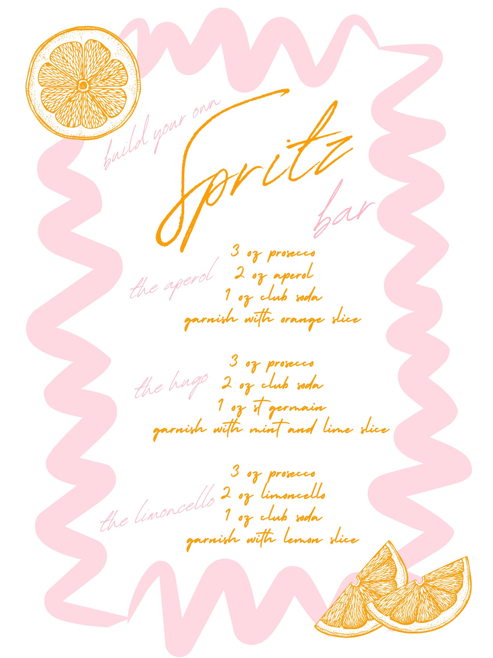 Aperol Spritz Bar Sign: Bridal Shower Cocktail Recipes (digital ...