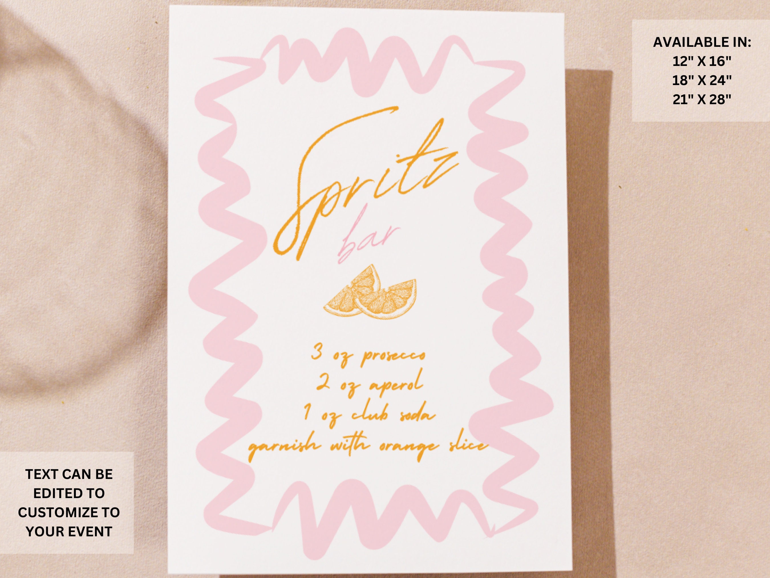 Aperol Spritz Bar Sign for Bridal Shower Love at First Spritz or Main ...