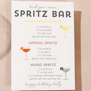 Build Your Own Spritz Bar Sign, Aperol Hugo Limoncello Spritz Station ...