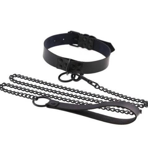 Collar Neck Collar Choker Chain Leash,neck Collar Leather, Adjustable ...