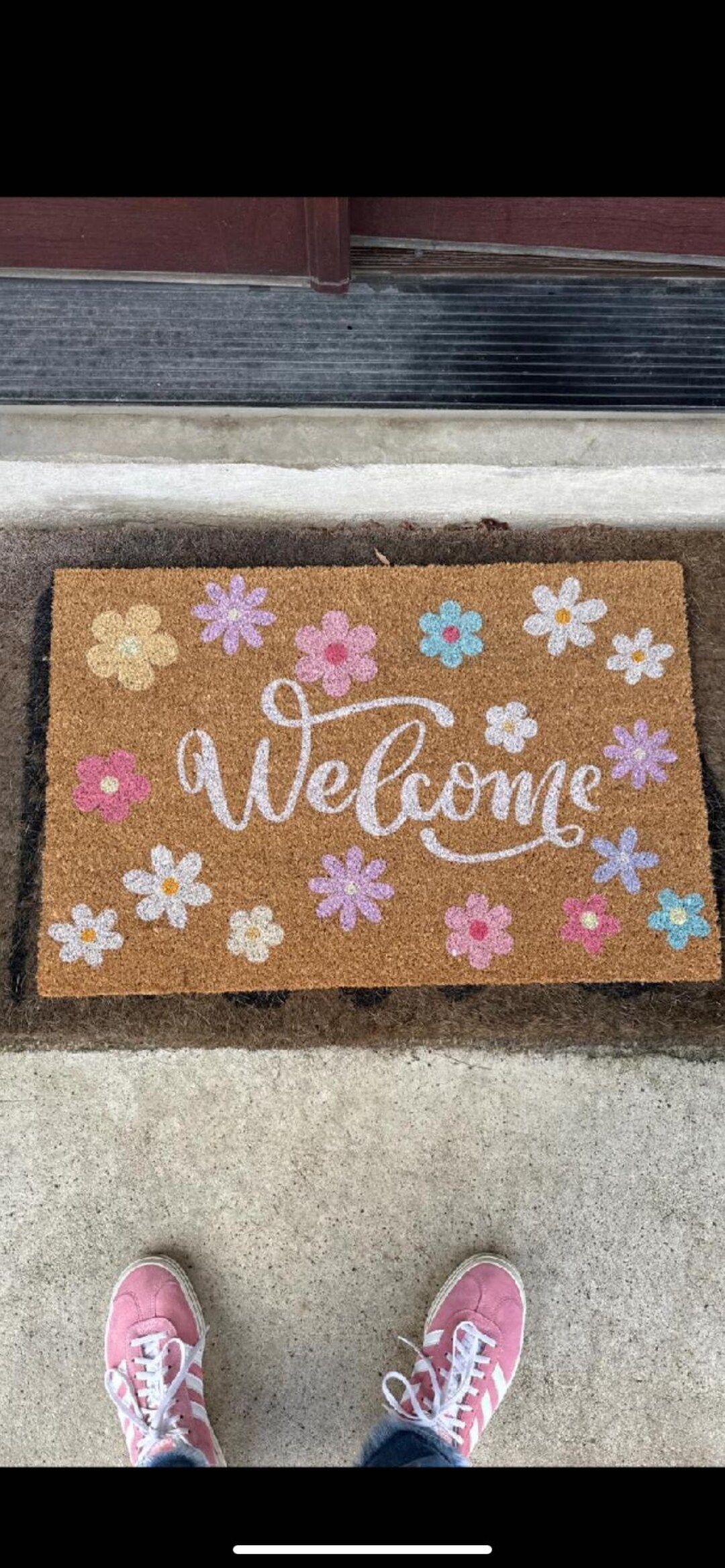 Spring Floral Doormat, Spring Decor, Spring Welcome Doormat, Welcome ...