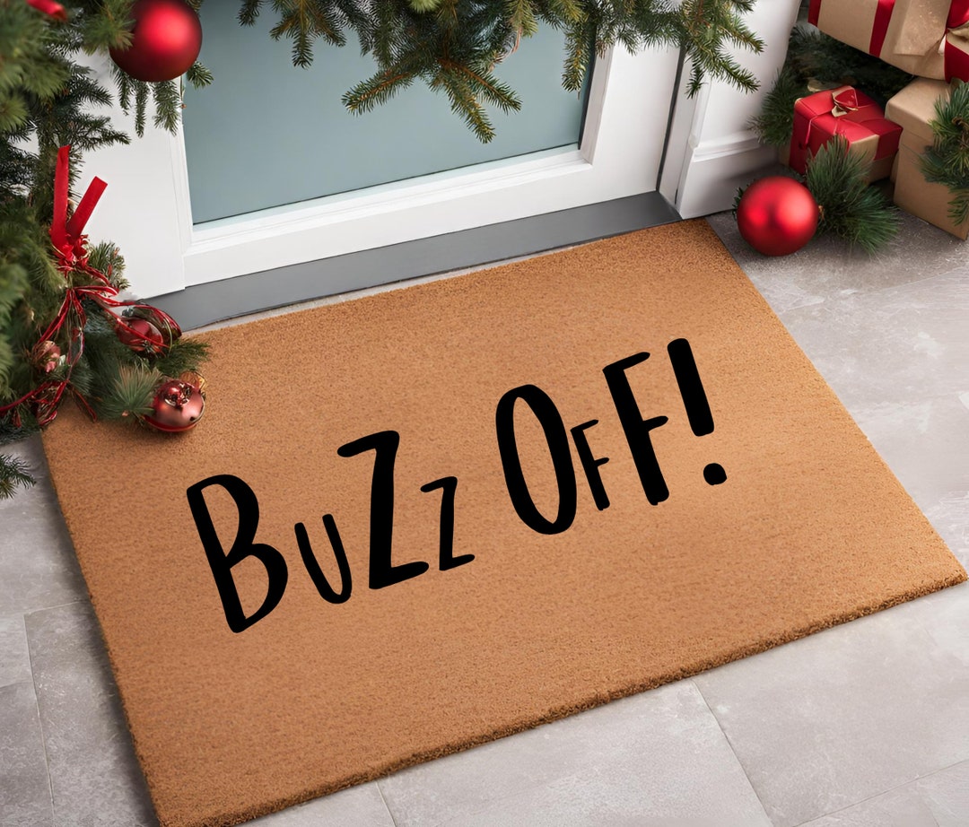 Buzz OFF Funny Grinch Themed Doormat, Christmas Decor, Grinch Decor ...