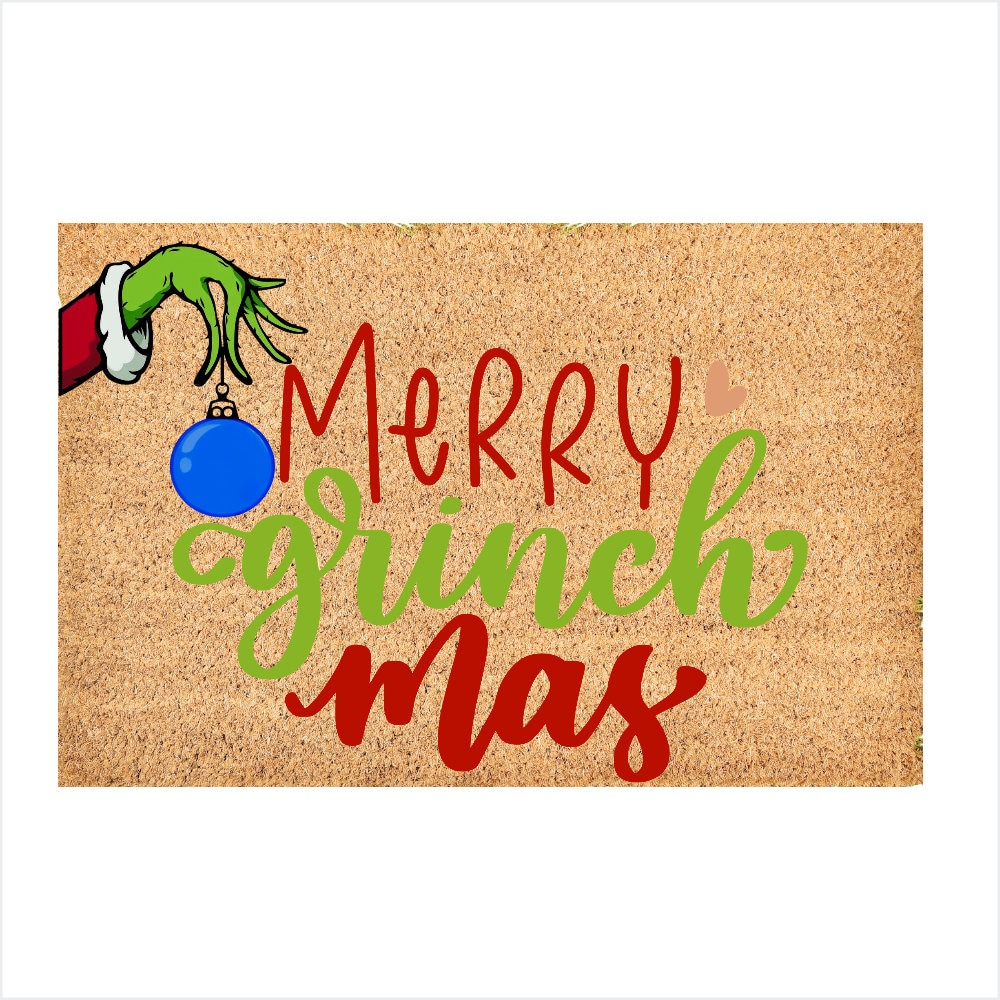 Merry Grinchmas Doormat, Grinch Welcome Mat, Grinch Home Decor, Grinch ...