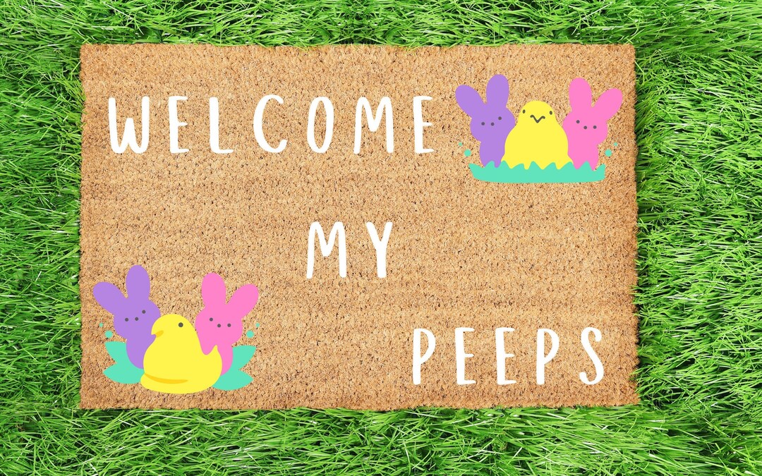 Welcome My Peeps Coir Doormat, Easter Doormat, Easter Mat, Easter Decor ...