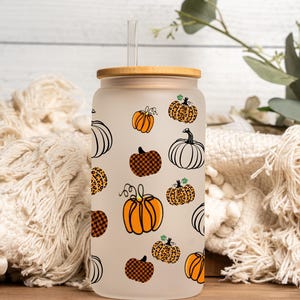 Iced Coffee Cup With Pumpkins, Fall Pumpkin Coffee Cup, Halloween ...