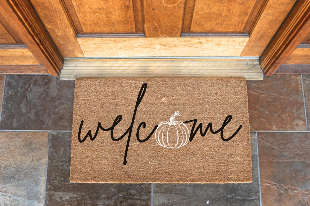 Pumpkin Welcome Mat, Pumpkin Doormat, Fall Doormat, Fall Decor, Doormat ...
