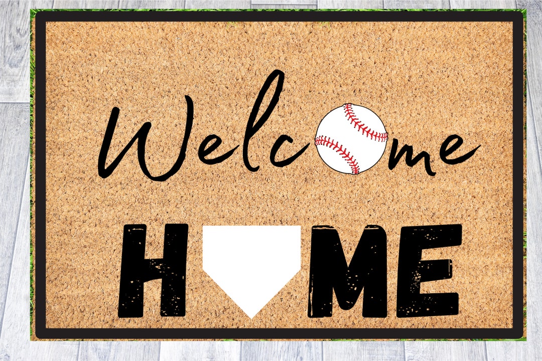 Welcome Home Baseball Doormat,baseball Doormat, Baseball Themed Decor ...