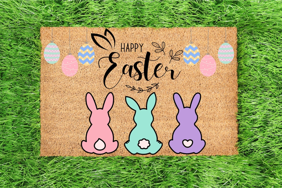 Happy Easter Coir Doormat, Easter Mat for Door, Easter Decor for Front ...