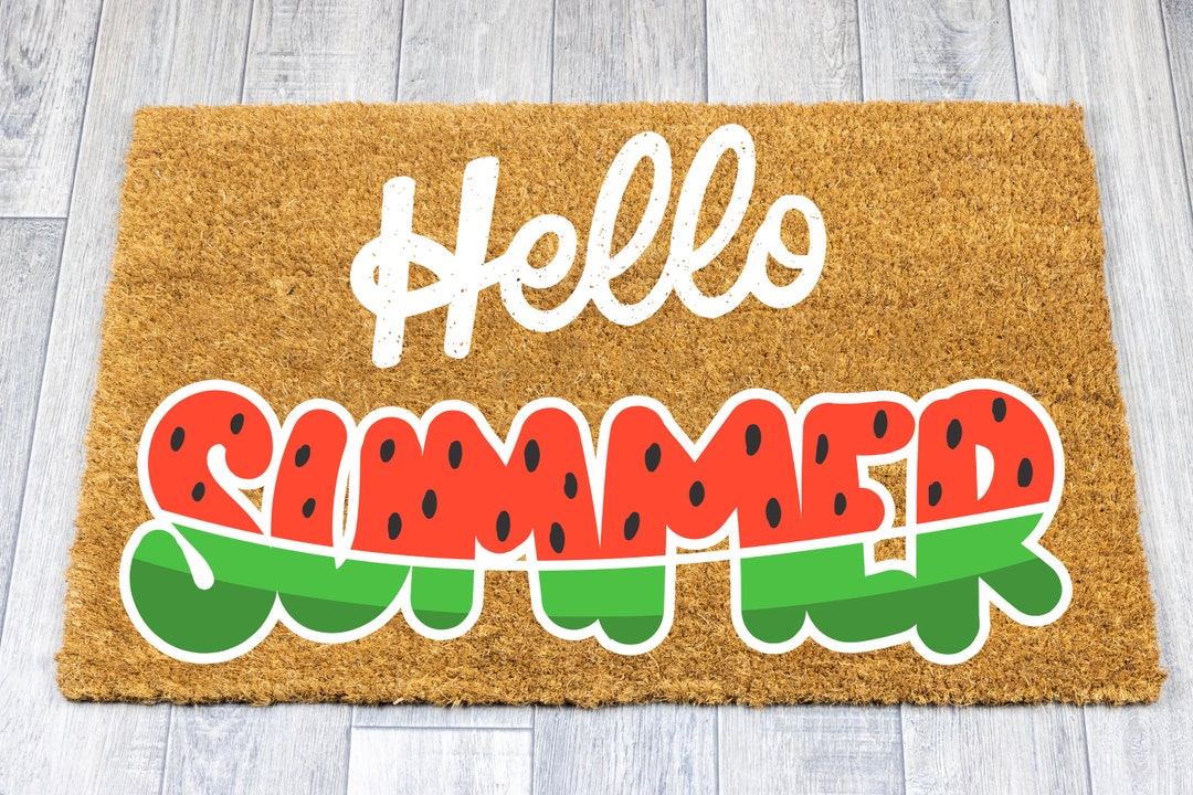 Hello Summer Welcome Mat, Hello Summer Doormat, Summer Decor, Summer ...