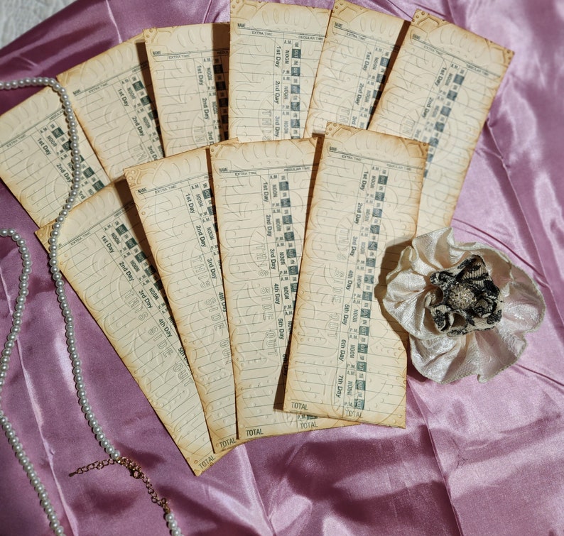 Embossed Timecards - Etsy