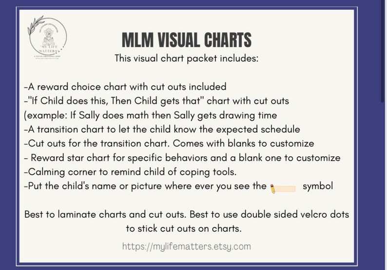 Visual Charts for Children With Autism - Etsy