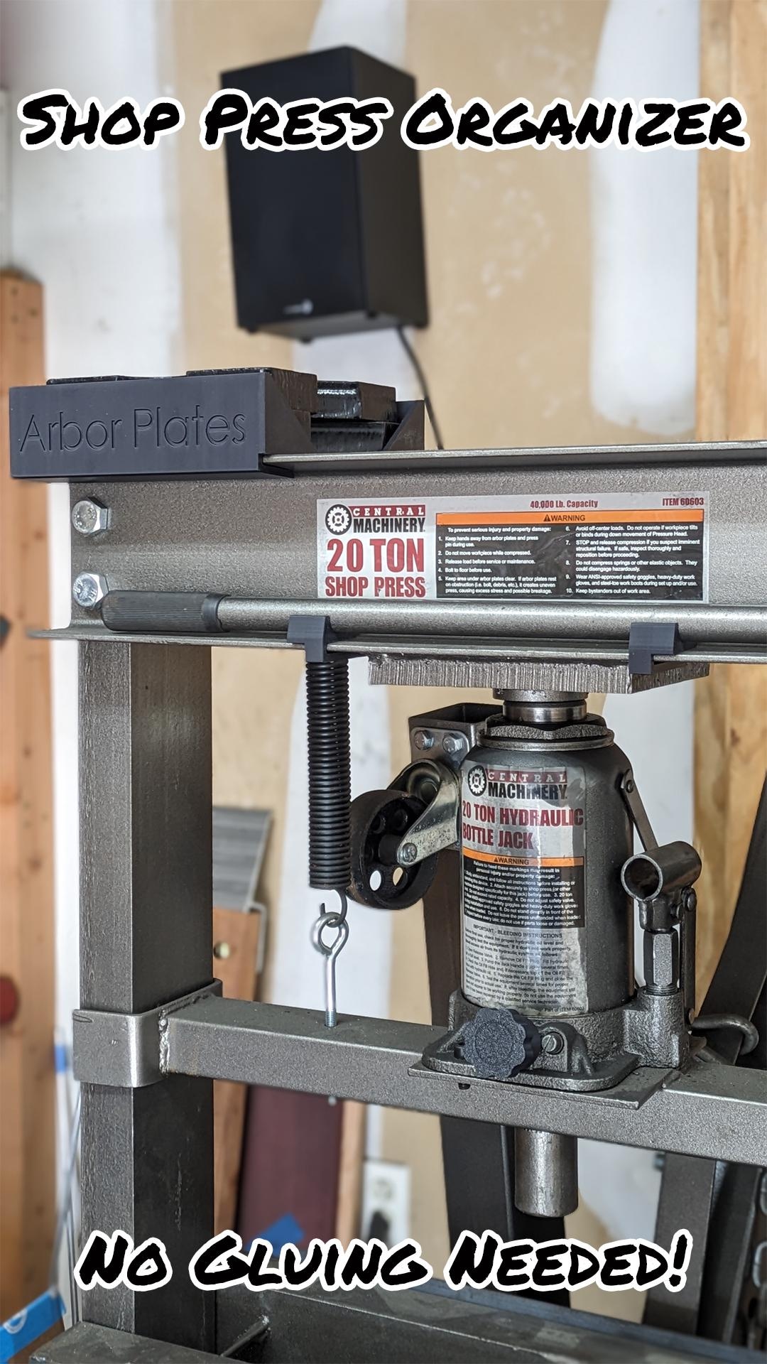 20 Ton Hydraulic Shop Press Organizer for Harbor Freight Tool Storage ...