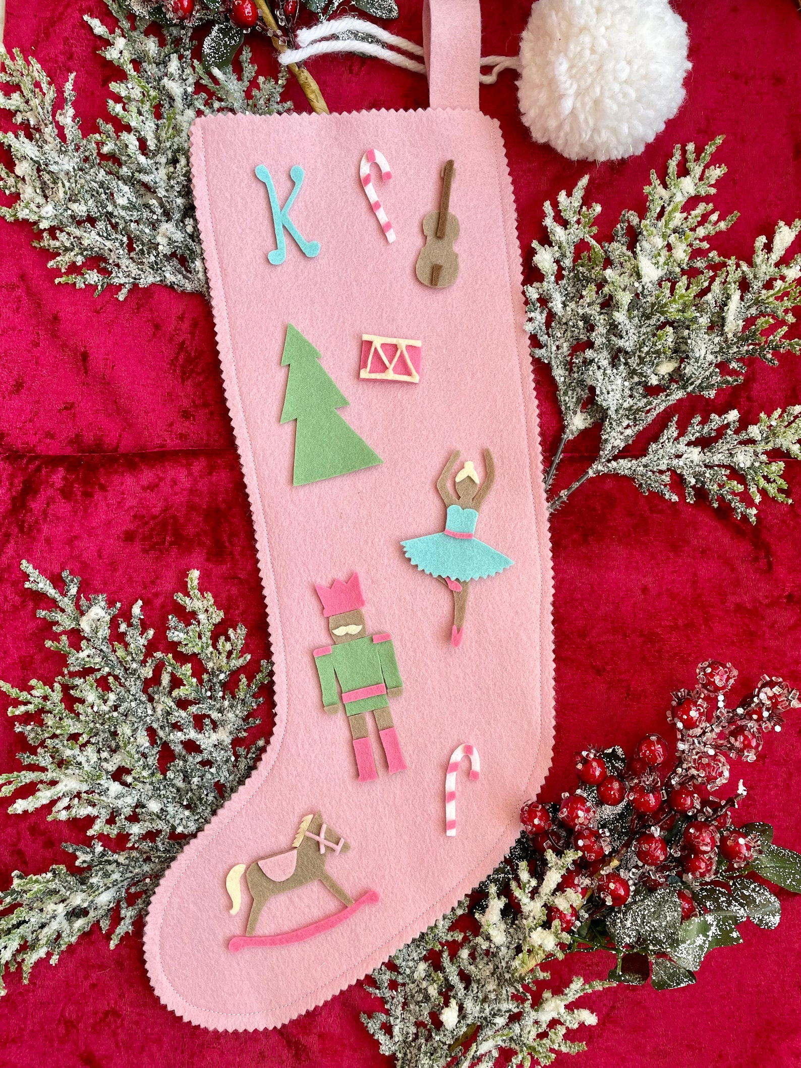 Nutcracker Ballet Dancer Christmas Stocking, Custom Handmade 100% Wool ...