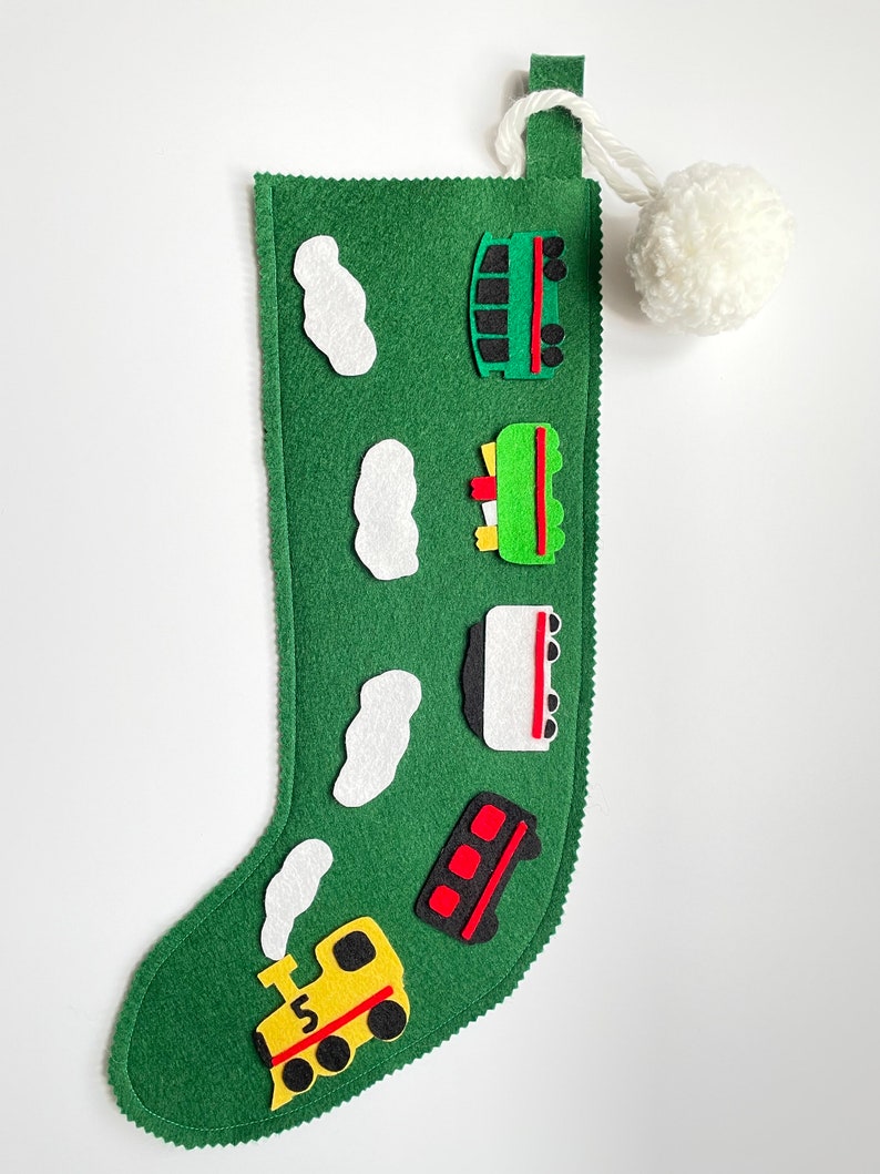 Children's Christmas Train Stocking, Custom Handmade 100% Wool Felt - Etsy