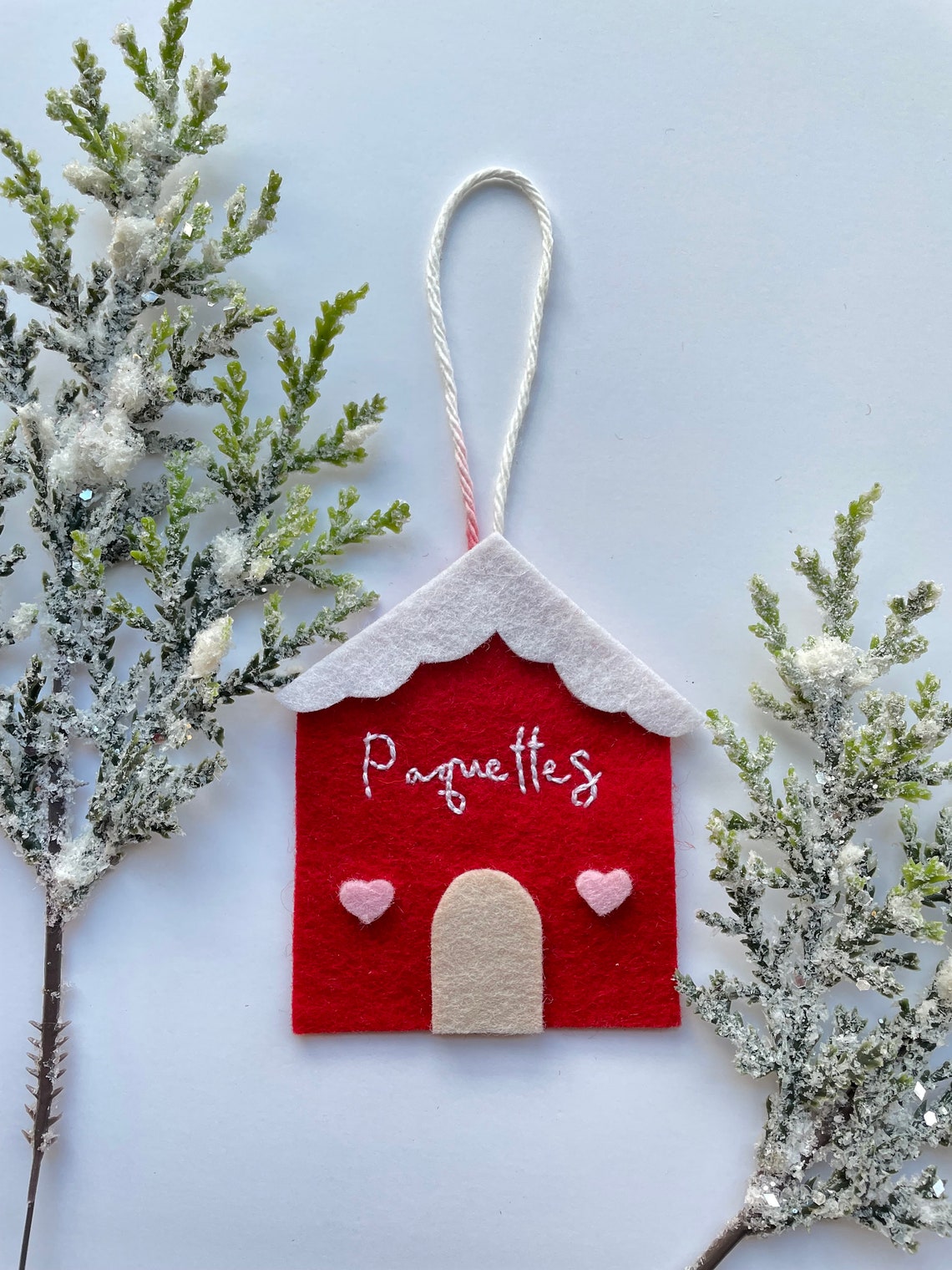 Custom Embroidered Gingerbread House Christmas Tree Ornaments, Handmade ...