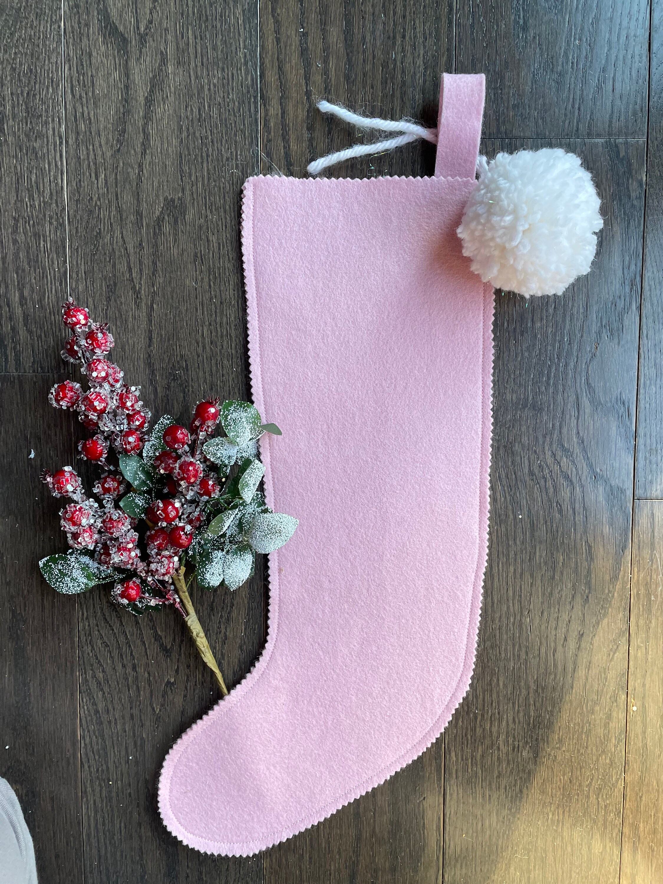 Winter Dogs and Trees Stocking, Custom Handmade 100% Wool Felt ...