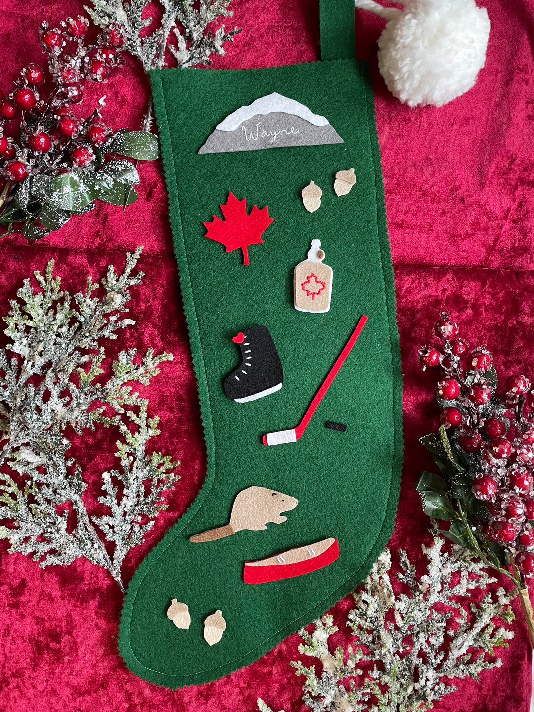 Canadian Heritage Christmas Stocking, Canada Icons, Custom Handmade 100 ...