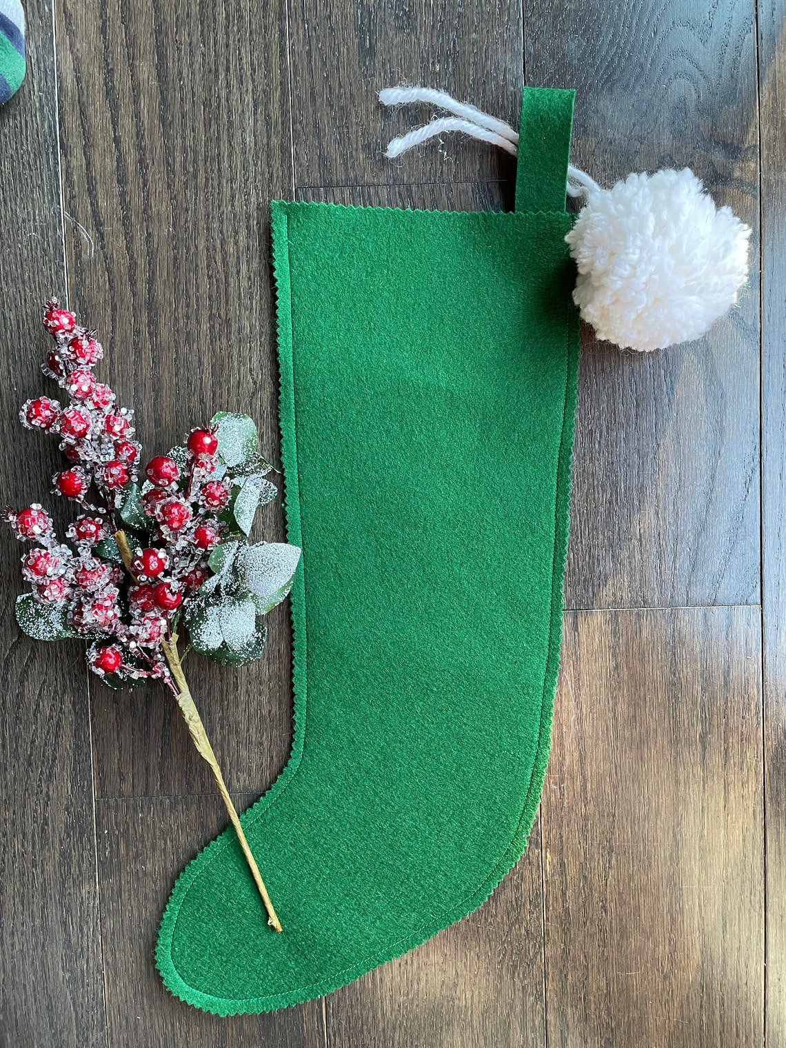 Winter Dogs and Trees Stocking, Custom Handmade 100% Wool Felt ...