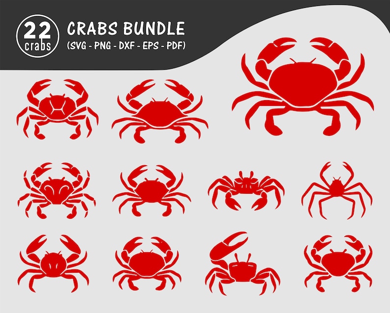 Strand Krabbe Silhouette, Krabbe png, Meerestier svg, Ozean svg, Krabbe ...