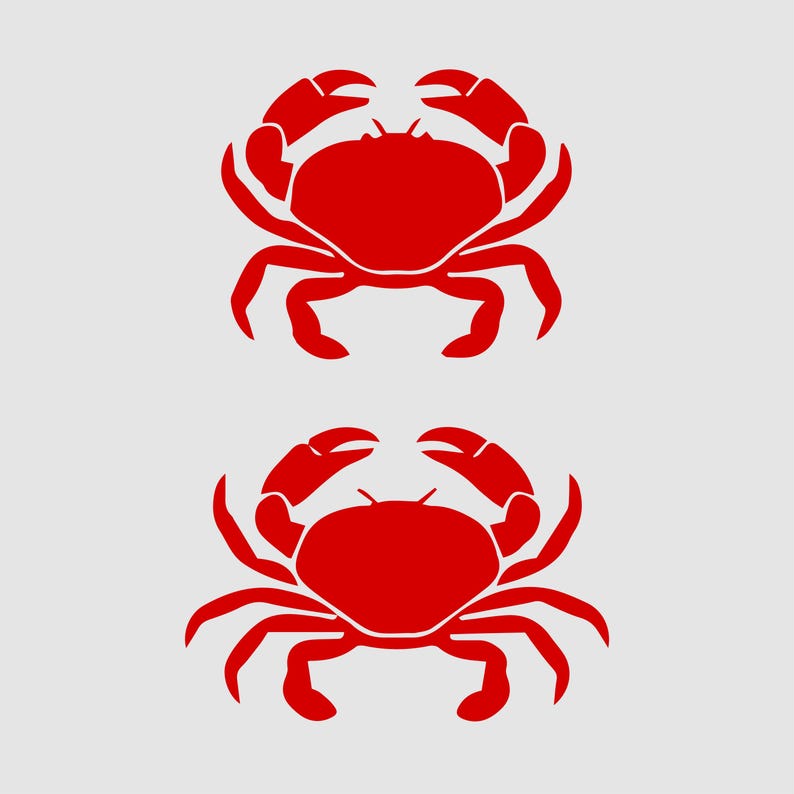 Strand Krabbe Silhouette, Krabbe png, Meerestier svg, Ozean svg, Krabbe ...