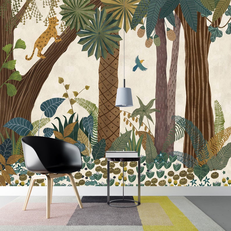 Jungle Safari Wallpaper Kids Room. Peel & Stick and Traditional ...