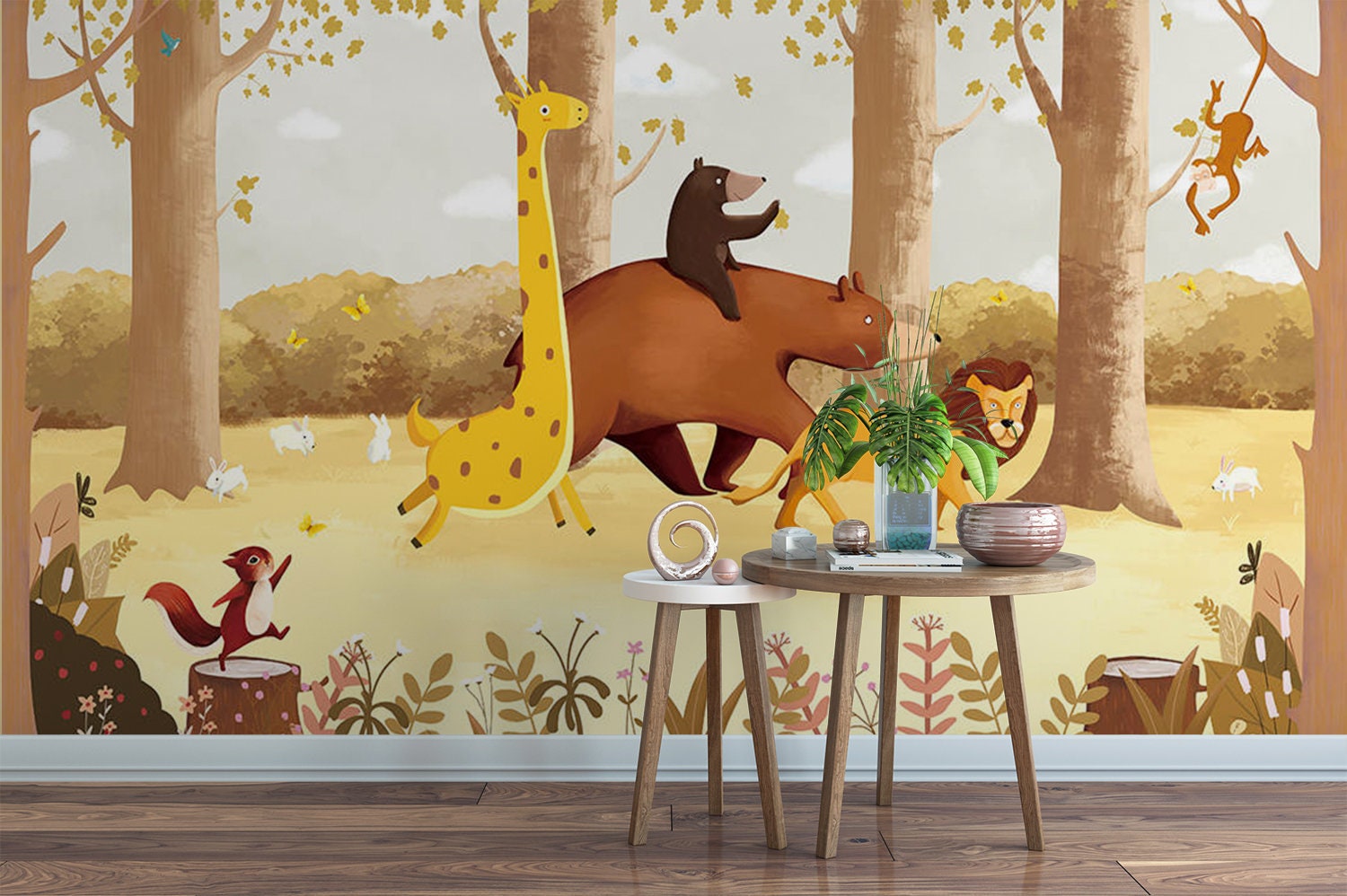 Jungle Safari Wallpaper Kids Room. Peel & Stick and Traditional ...