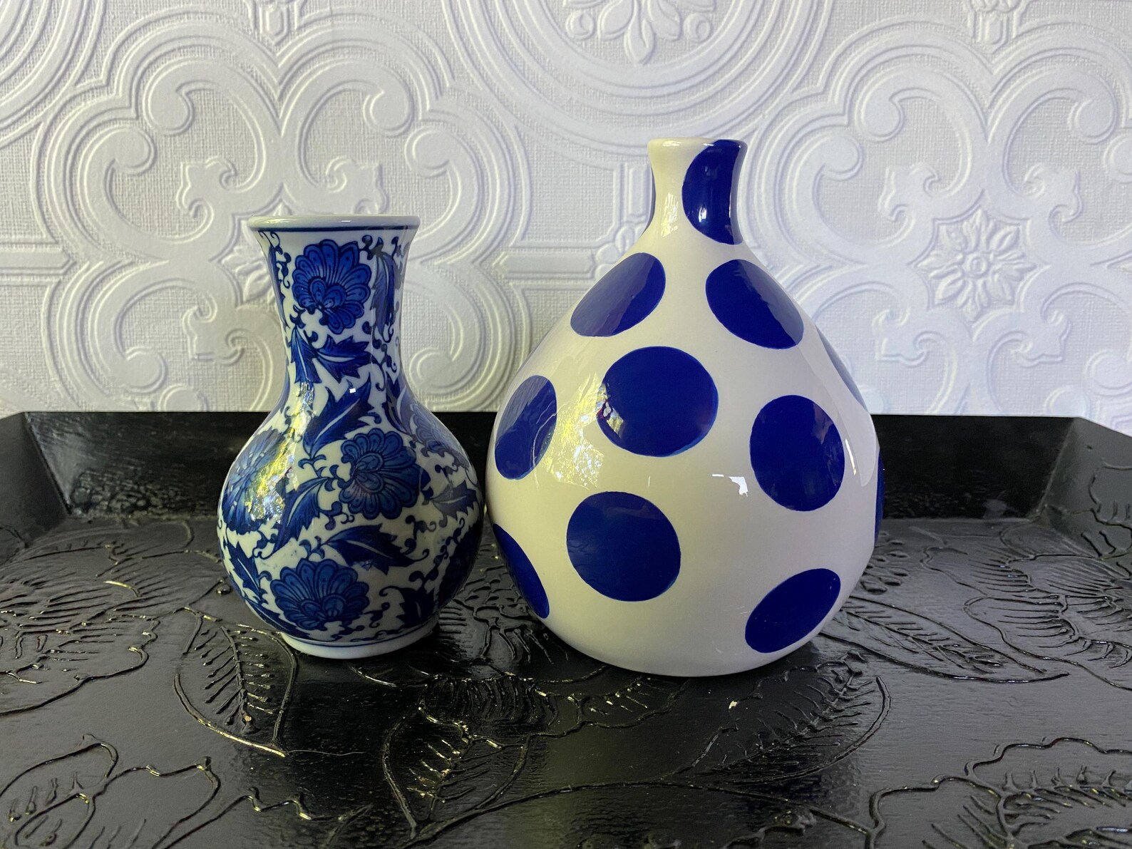 Vintage Blue and White Bombay Company Chinoiserie Vase - Etsy