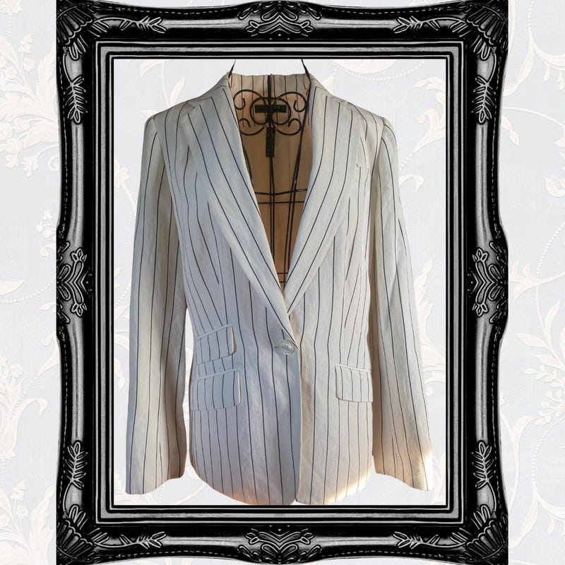 Striped Linen Blazer for Women - Etsy