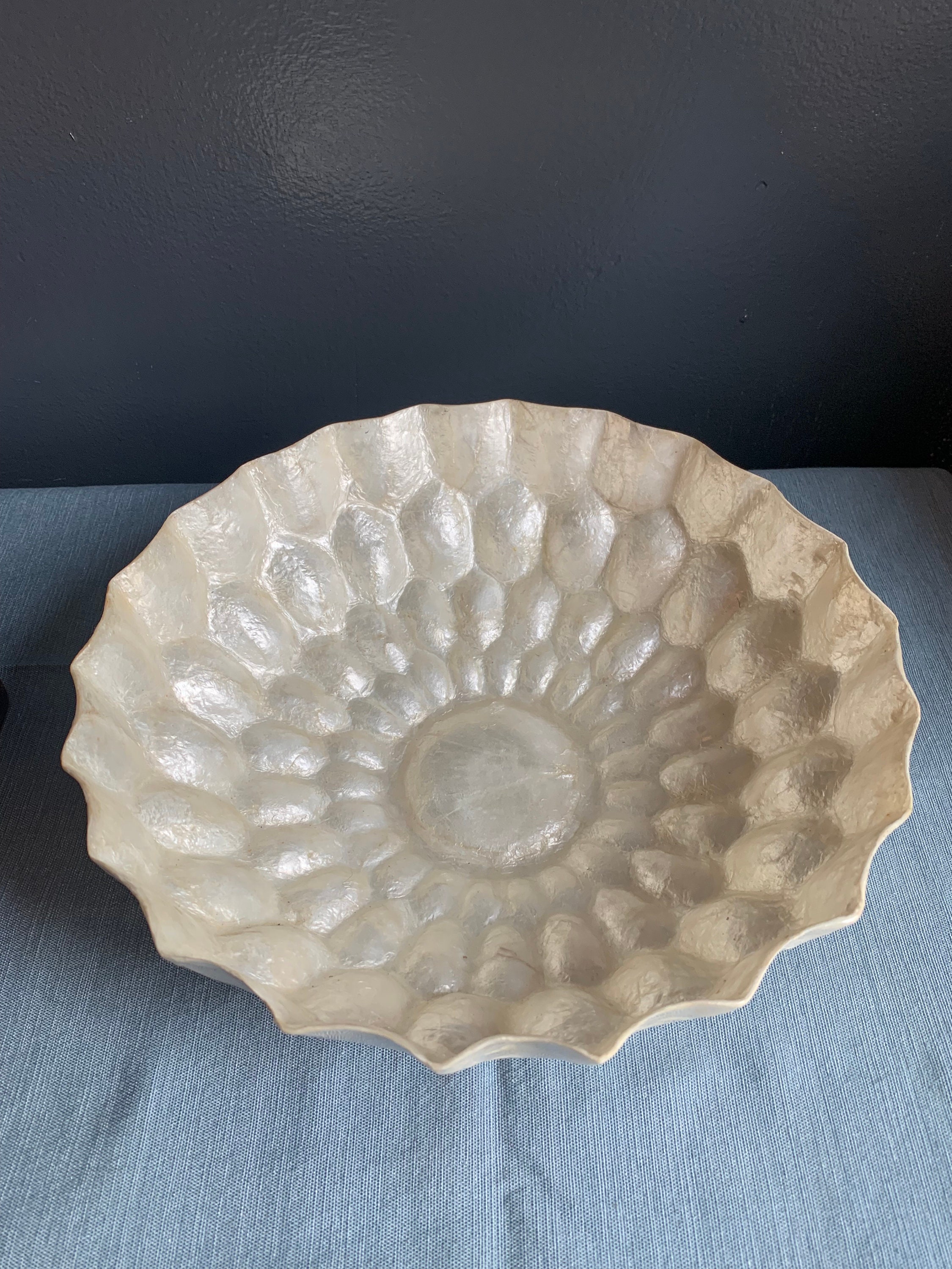 Vintage Large Capiz Shell Bowl - Etsy
