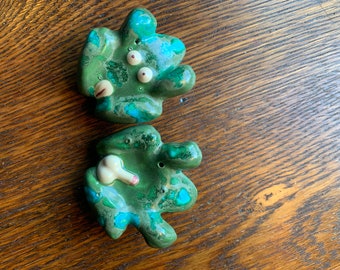 Vintage Pair Ceramic Fertility Frog Ms Male and Female Fertility Frogs With Human Genitalia ...