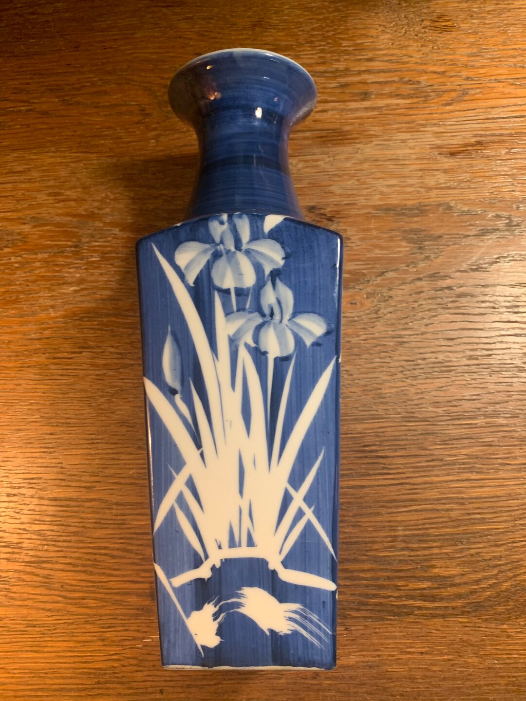 Vintage Trimont Ware Japan Blue and White Iris Vase - Etsy